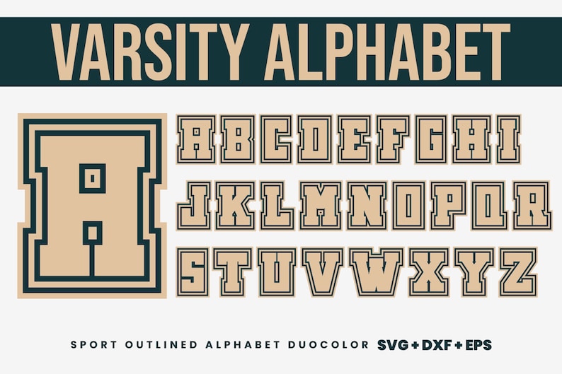 Modern Varsity Font SVG, Vintage Varsity Font, Font Varsity Letter ...