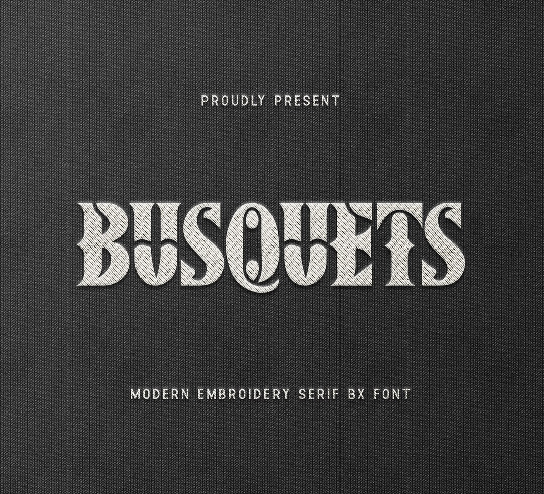 Modern Embroidery Serif Font Busquets for Stylish Designs - Embroidery ...