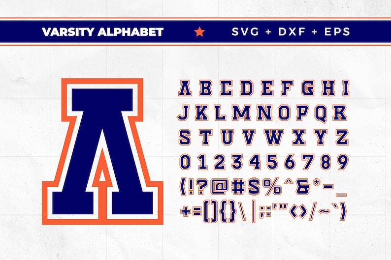 Modern Varsity Font SVG, Varsity Font, Varsity Block Font, Varsity ...