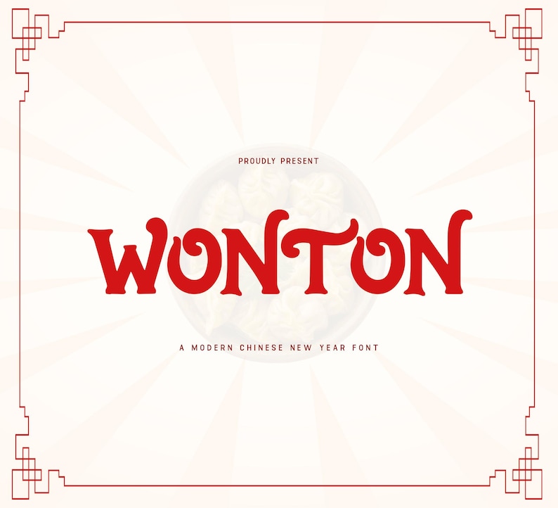 Modern Font, Asian Style, Display Font, Lunar Font Wonton Display Font ...