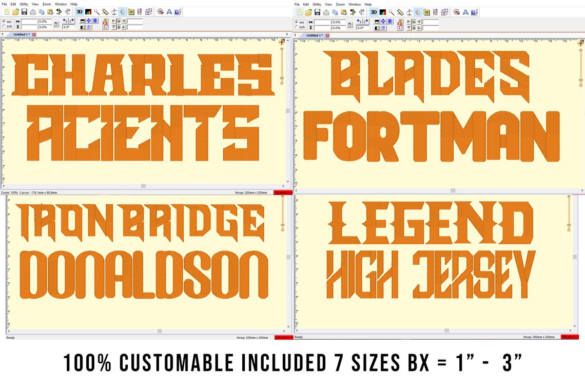 Modern Embroidery Font Bundle, Embroidery Font, Pes Embroidery Font ...