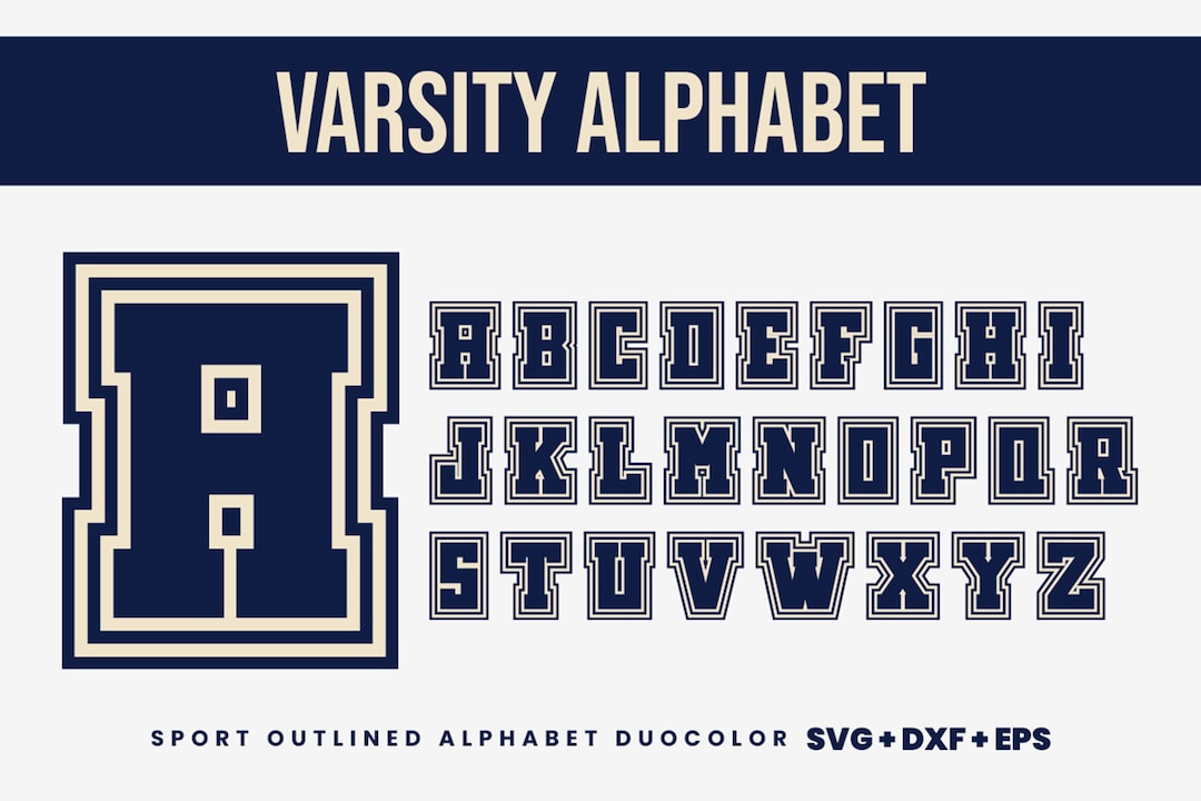 Modern Varsity Font SVG, Varsity Letter Font, Varsity Fonts, Varsity ...