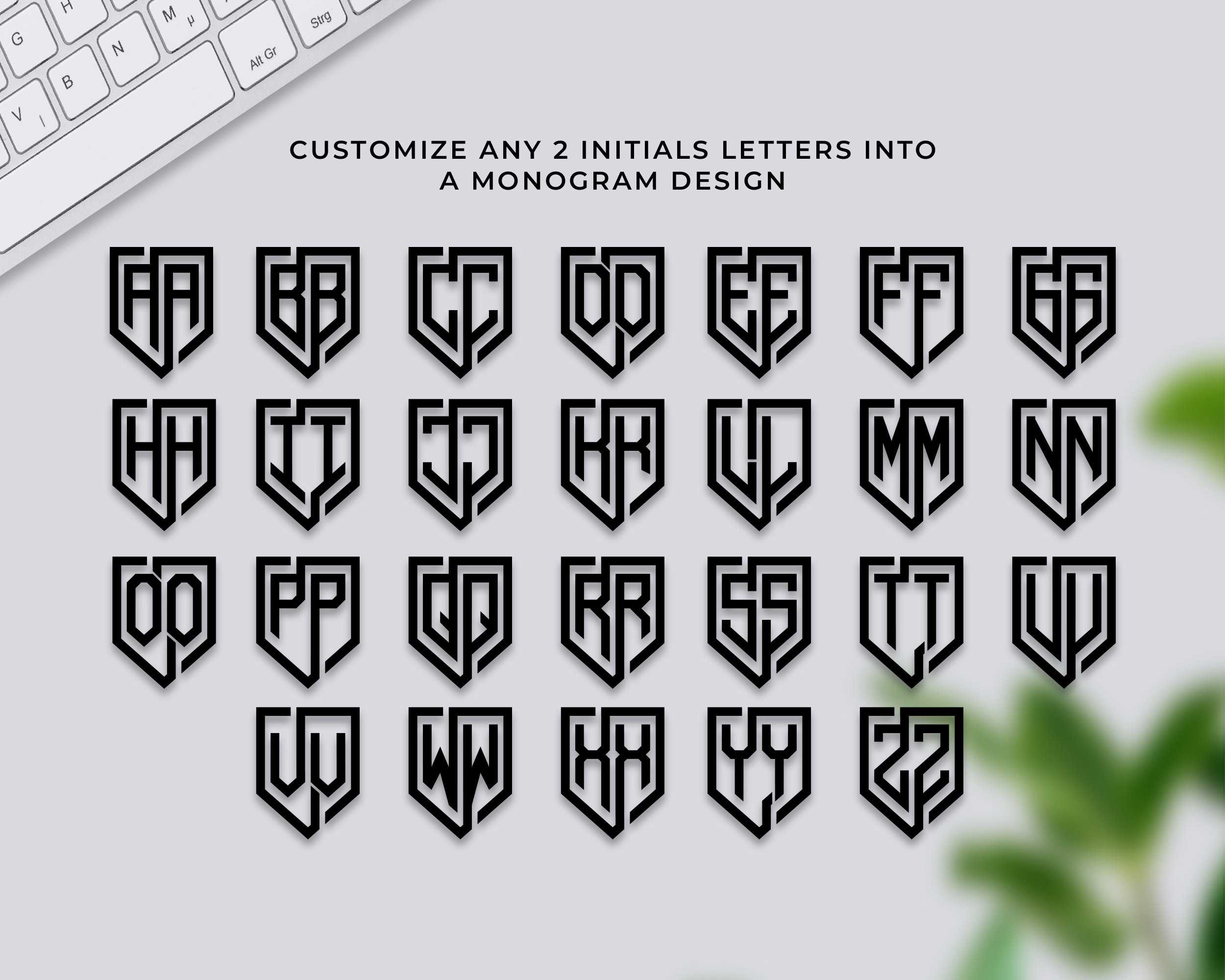 Monogram Font, Calligraphy Font, Cursive Font, Heart Monogram Font ...