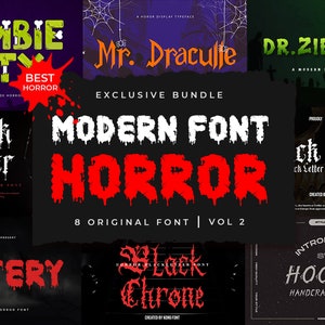 Modern Fonts, Font, Halloween, Spooky Font, Horror Font, Baseball Font ...