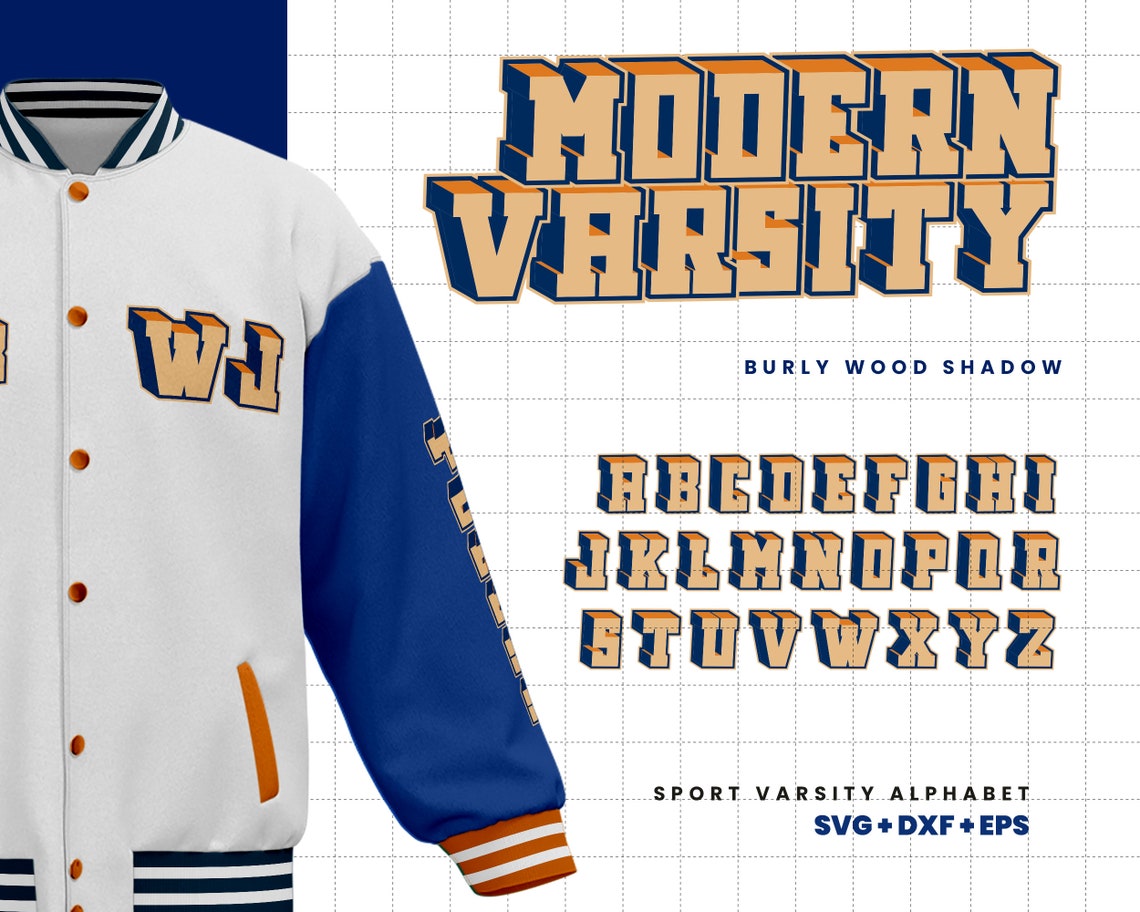 Modern Varsity Font SVG Varsity Font Varsity Jacket - Etsy