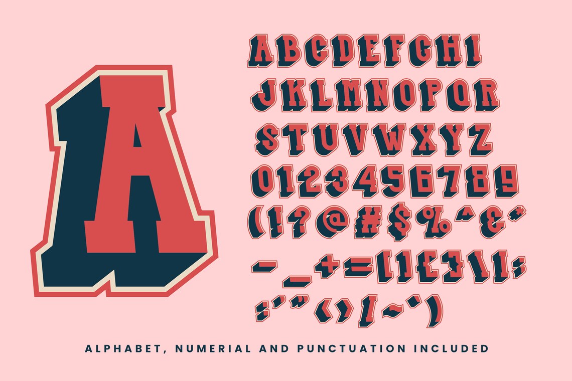 Modern Varsity Font SVG, Font, Varsity Font Letters, Varsity Jacket ...