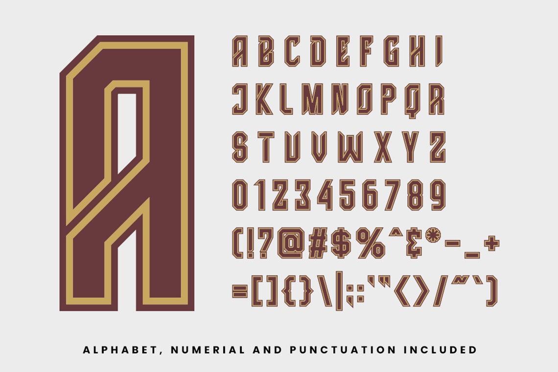 Modern Varsity Font SVG, Font SVG, Modern Fonts, Sports Font, Varsity ...