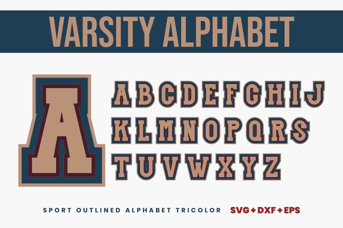 Modern Varsity Font SVG, Varsity Font, Sports Font, Vector Font ...