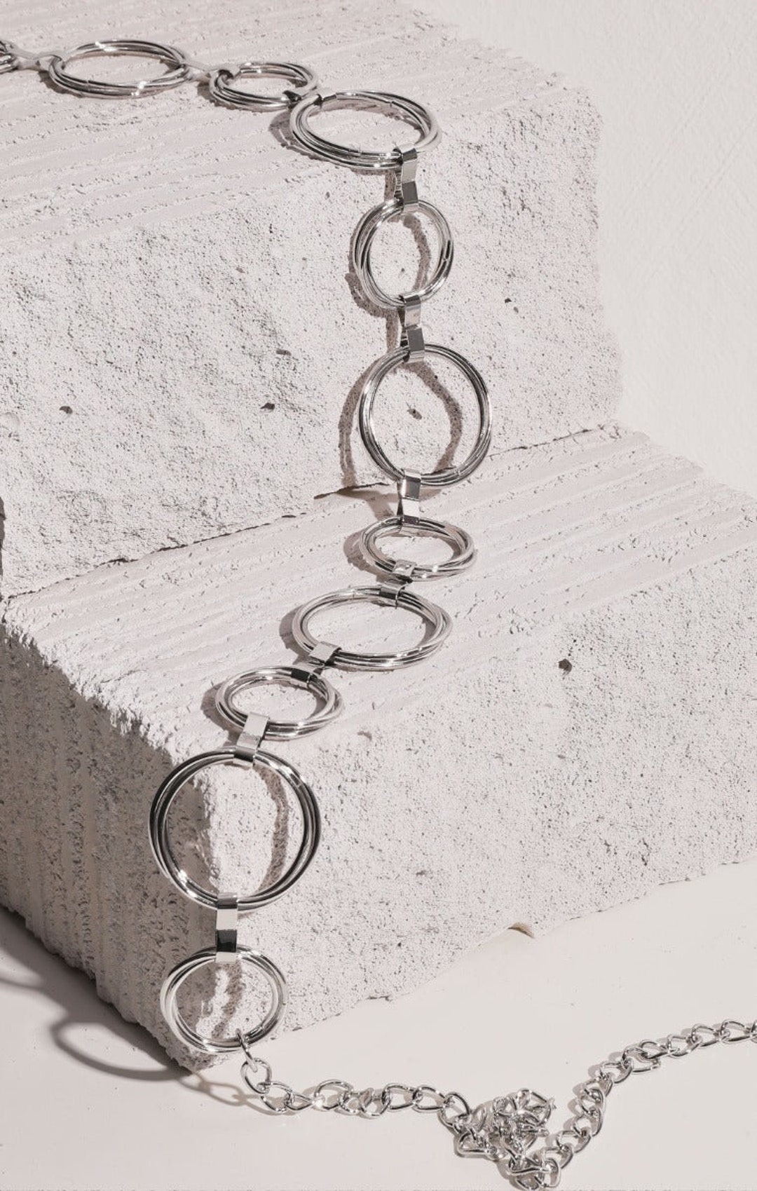 Silver Hoop Chain Belt Hol - Etsy