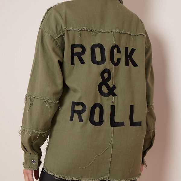 Rock and Roll Denim Jacket - Etsy