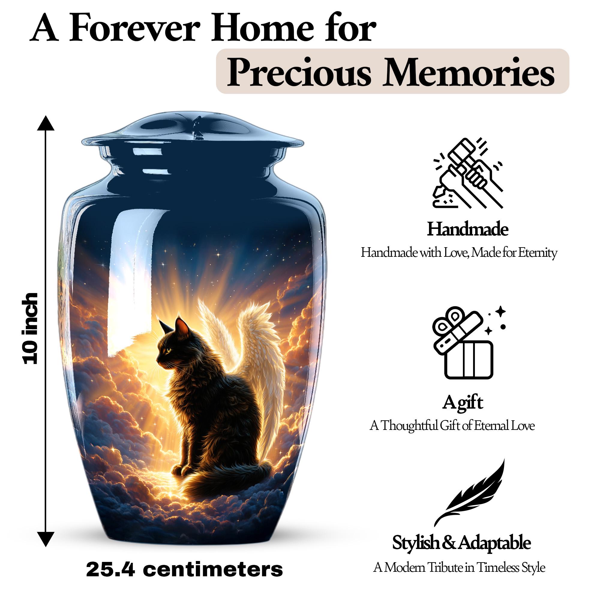 Personalized Cat Urn for Cremation - Pet Urn for Cat Ashes - Angel ...