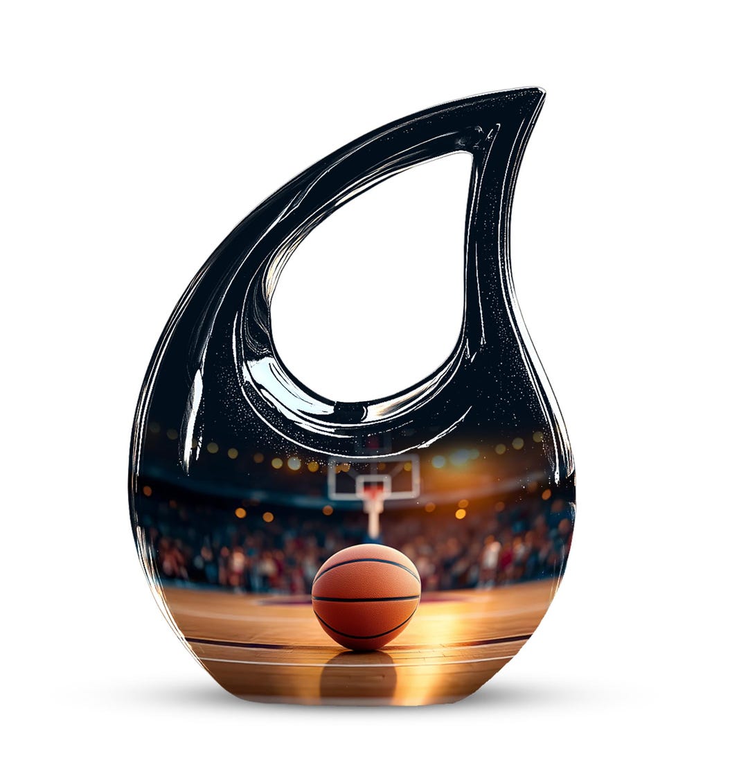 Basketball Cremation Urn for Human Ashes - Memorial Keepsake Urn ...
