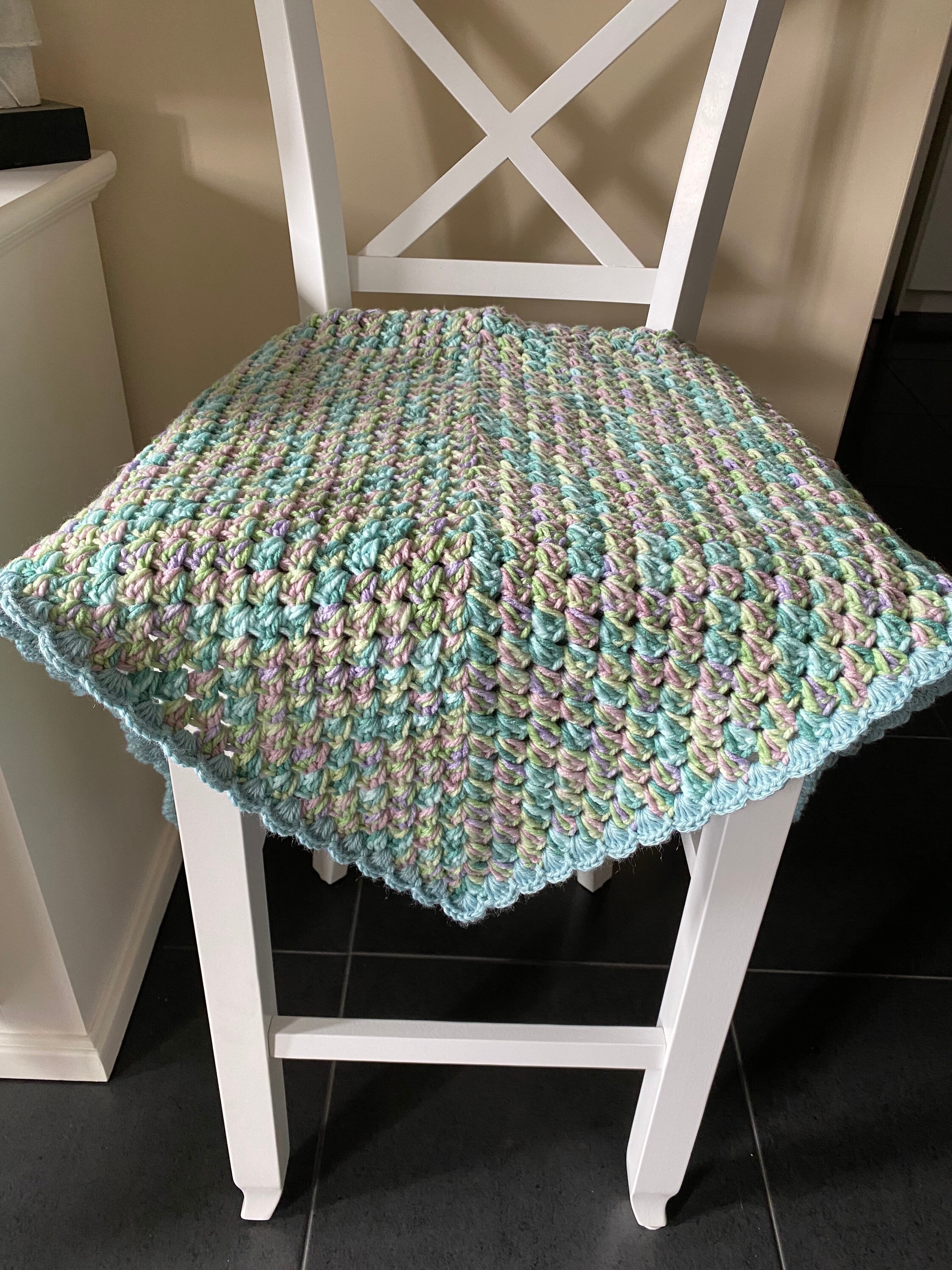 Crochet Lap Blanket. Hand Made. Brand New. Beautiful and Soft Colours ...