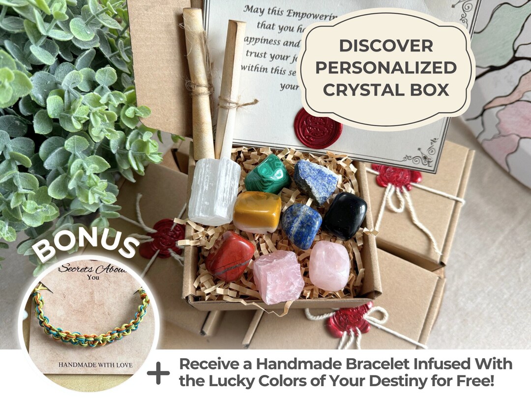 Personalized Crystal Gift Box, Birthday Crystal Set, Crystal Mystery ...