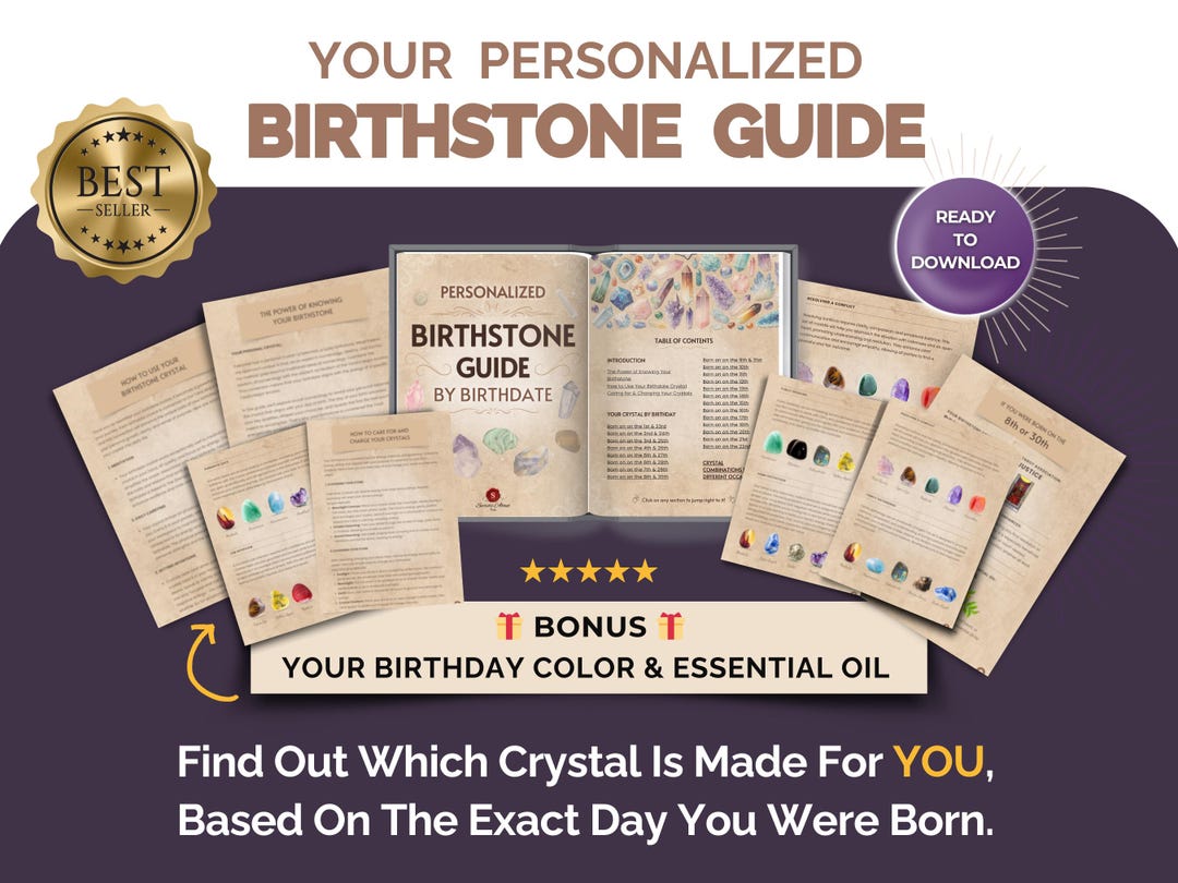 Birthstone Guide by Birthday, Birthstone Charms, Personalised Gemstone ...