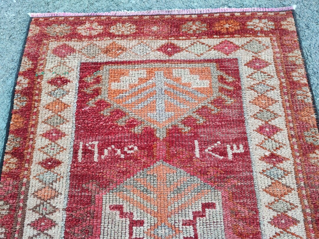 15' Light Red Runner Rug 2x15 Long Runner Red Rug 15 Foot Turkish Wool ...
