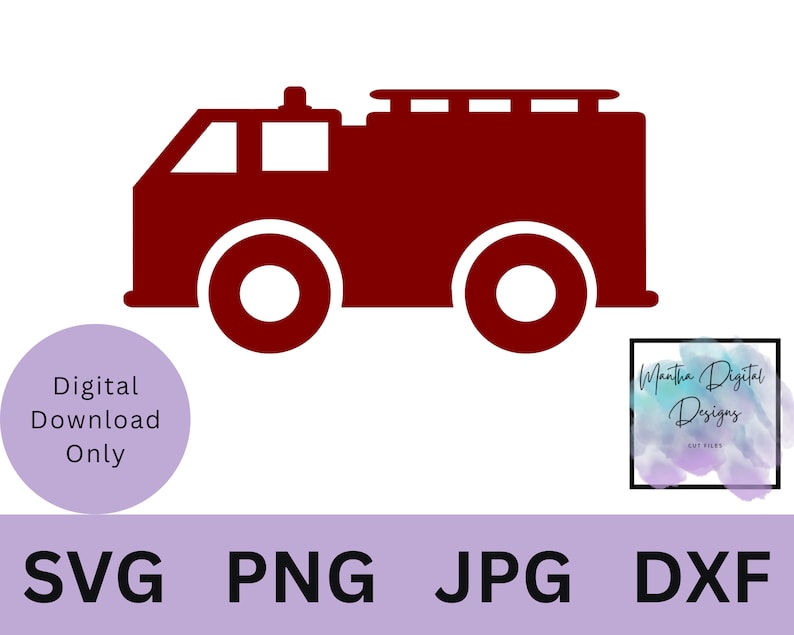 Fire Engine SVG Silhouette | Firetruck Digital Cut File for Cricut ...