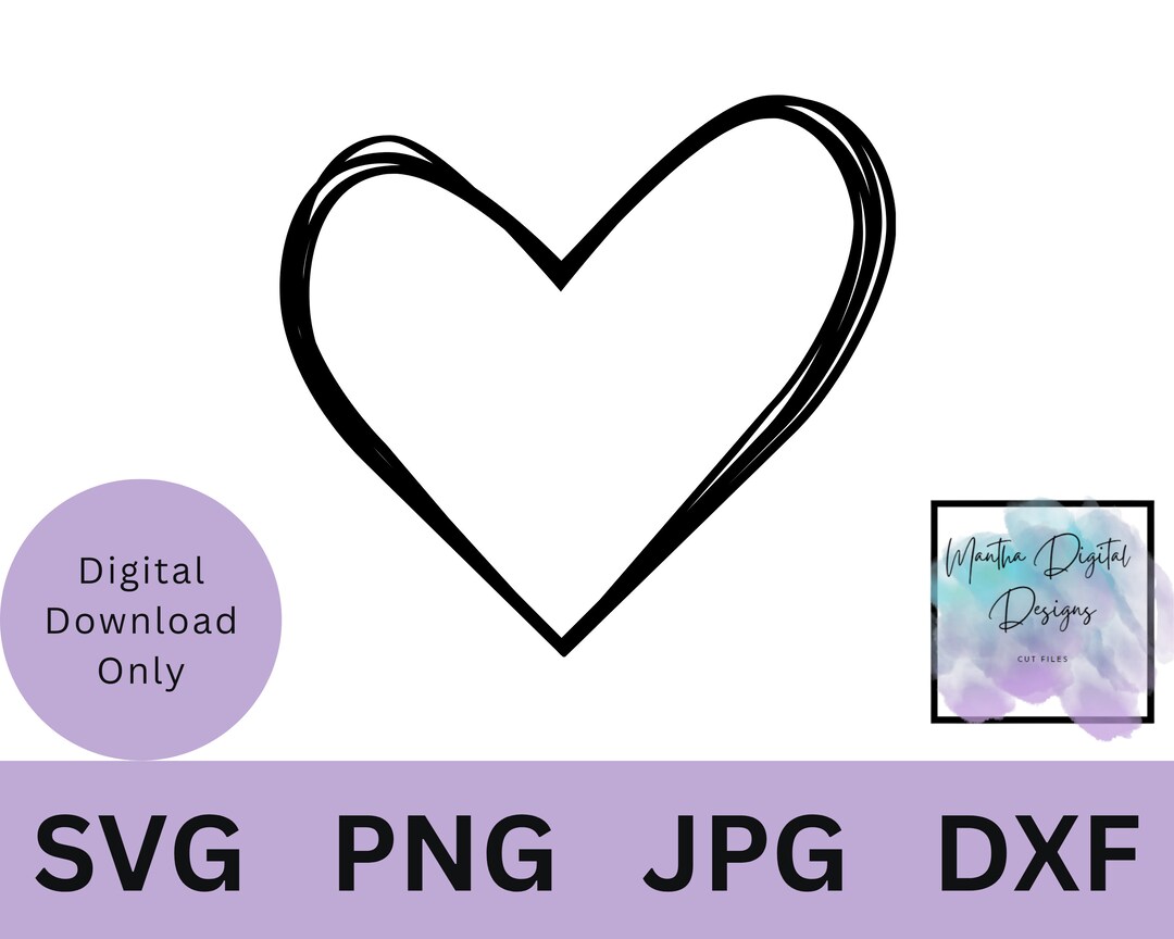 Handwritten Heart SVG - Digital Download for Crafts and DIY Projects ...