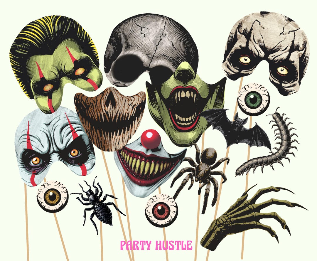 Printable Halloween Photo Booth Props | Spooky Party Decorations ...