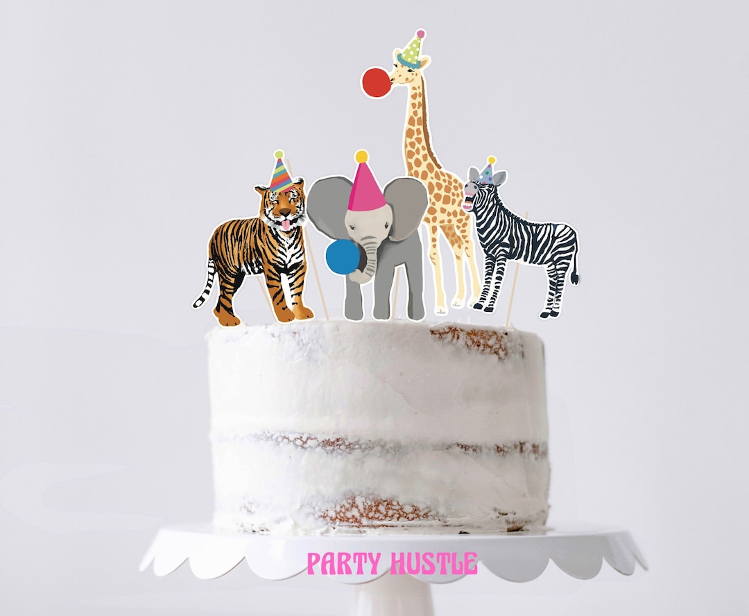 Printable Party Animal Cake Toppers | Safari Animals Centerpiece ...