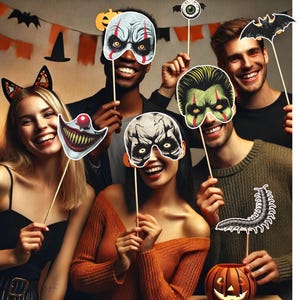 Scary Halloween Photo Booth Props | Spooky Halloween Party Decorations ...