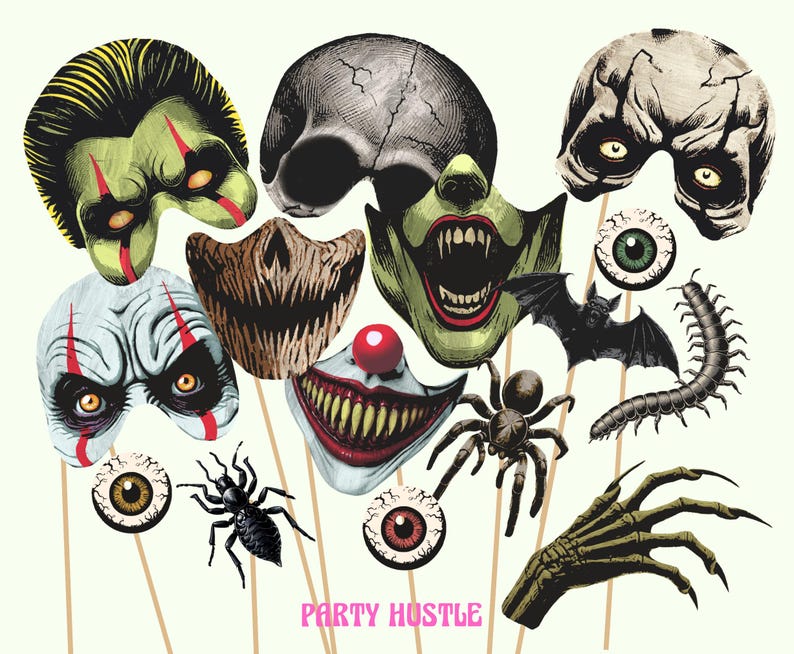 Scary Halloween Photo Booth Props | Spooky Halloween Party Decorations ...
