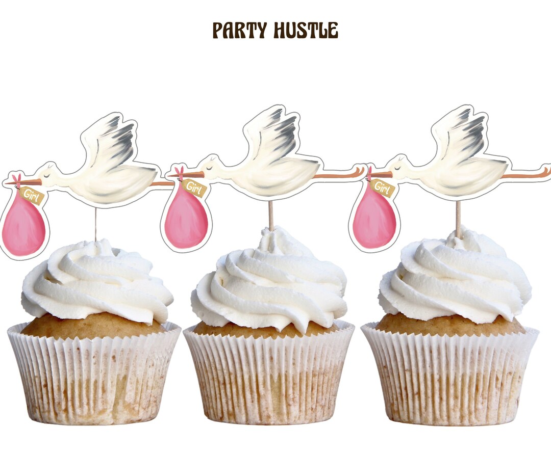 Printable Baby Girl Cupcakes Toppers | Instant Download Baby Shower ...