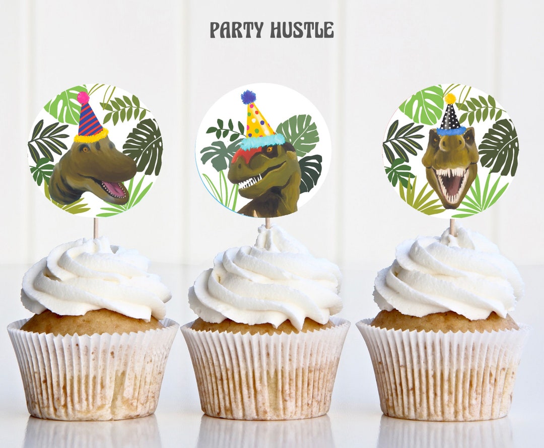 Printable Dinosaur Cake Toppers | Dino Birthday Stickers | Kids ...