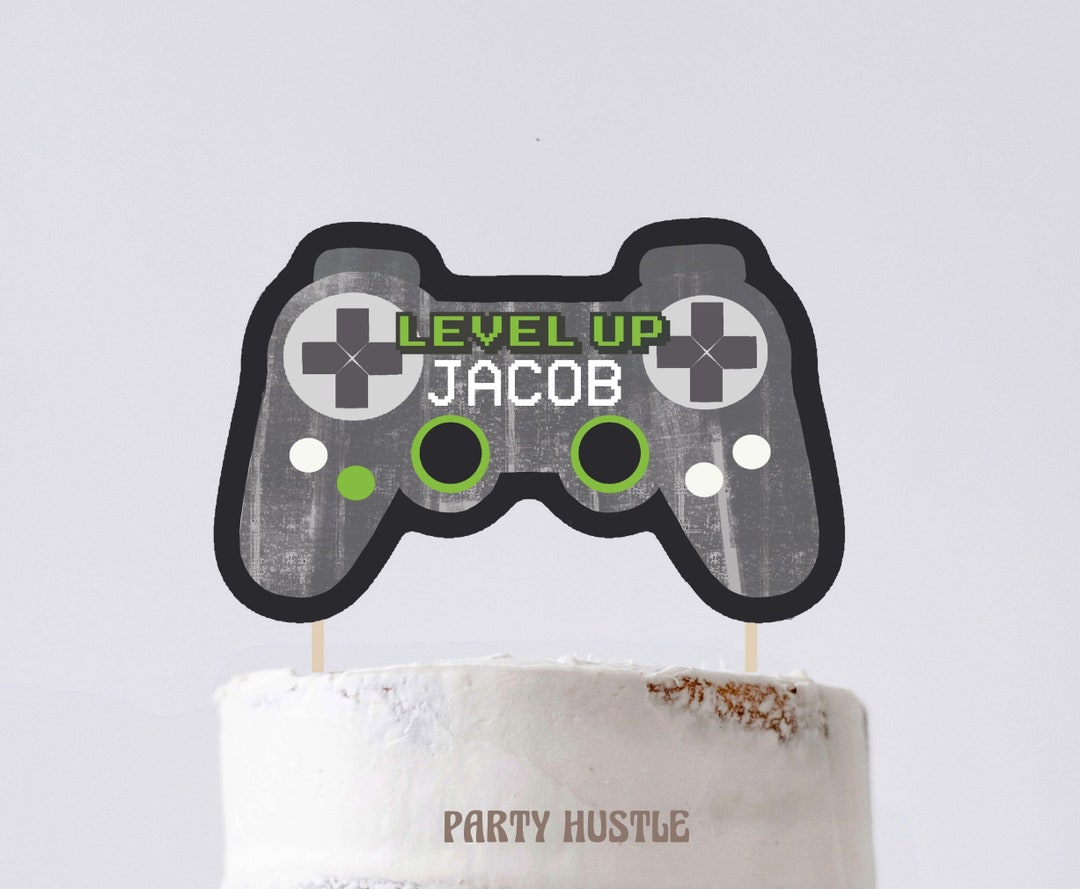 Editable Boys Gaming Cake Topper Customisable Birthday Party ...