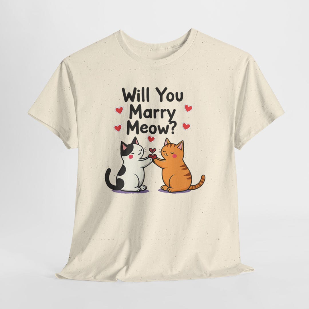 GANDAR® Cute Cat Proposal Tee, Funny Cat Lovers Gift, Pet Adoption Gift ...