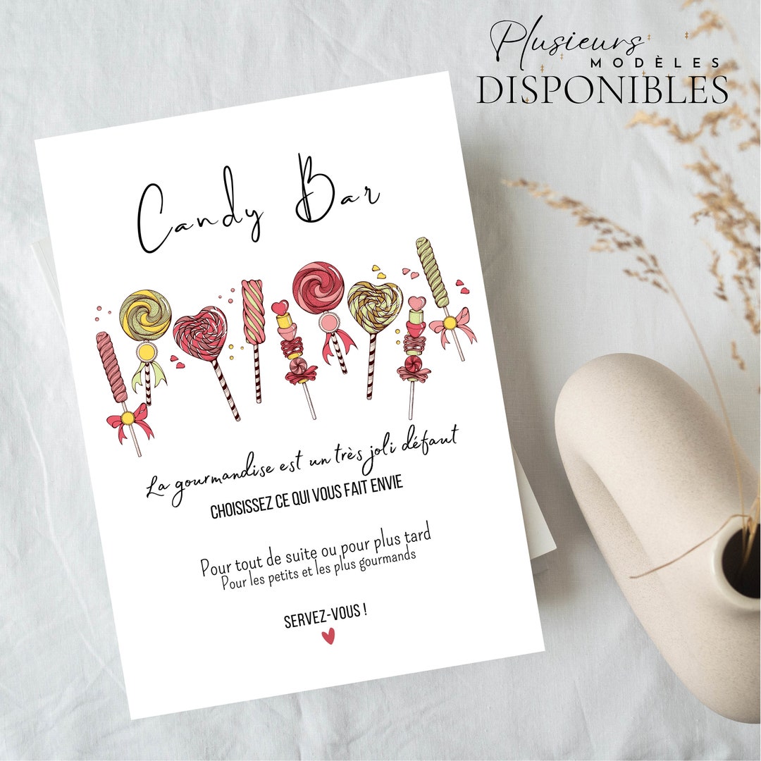 Affiche Bar à Bonbons | Candy Bar | Bar à Gourmandises | Affiche ou ...