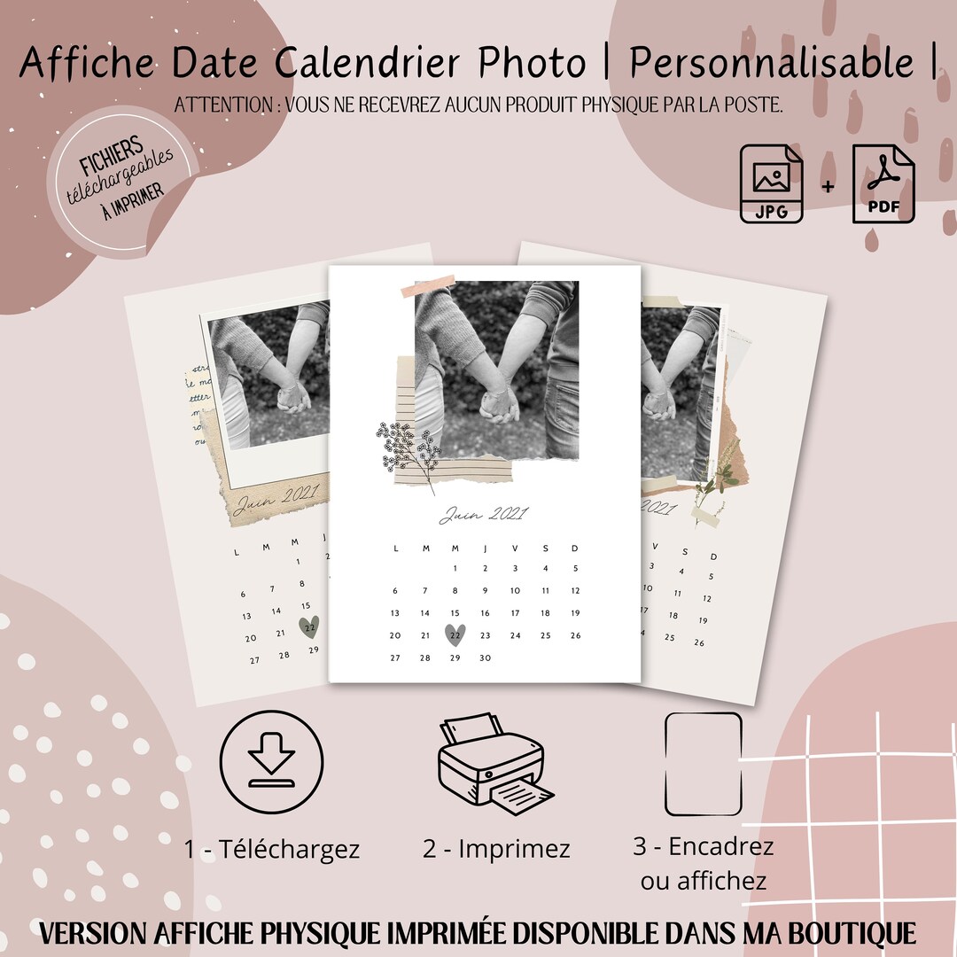 Poster Couple Calendar With Photo Important Date Meeting Wedding PACS ...