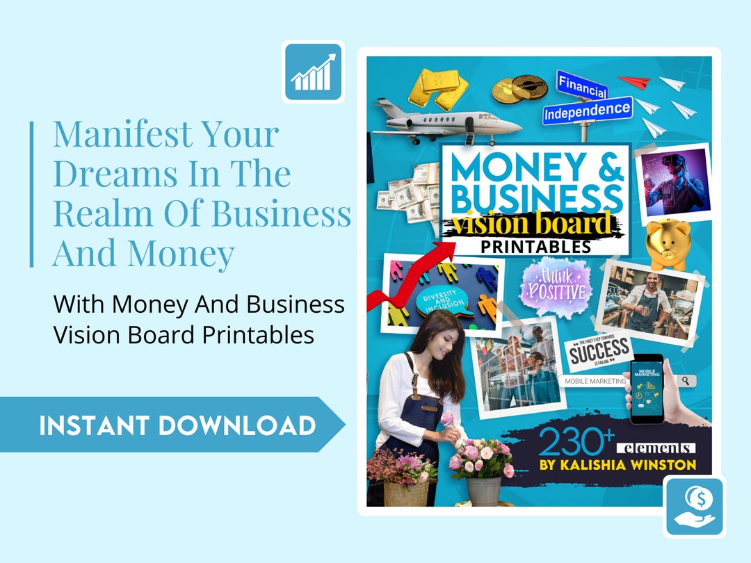 Money & Business Vision Board Printables 230 Images Words - Etsy