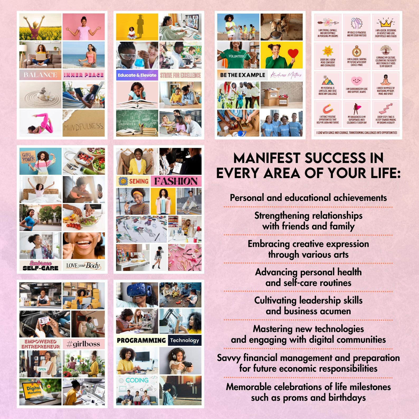 Vision Board Printables for Black Teen Girls - 250+ Empowering Images ...
