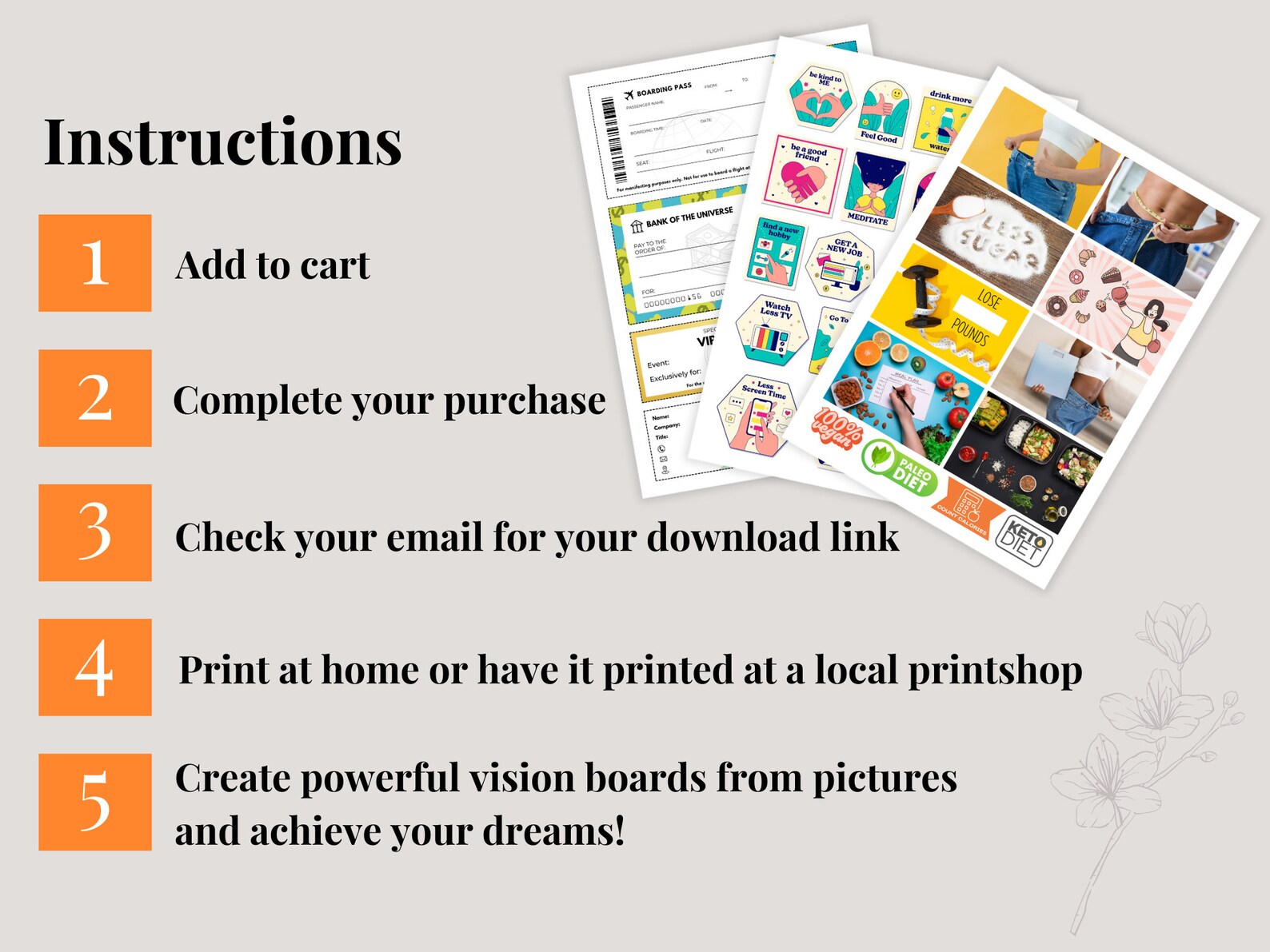 2024 Vision Board Printables 500 Images Words Affirmation - Etsy