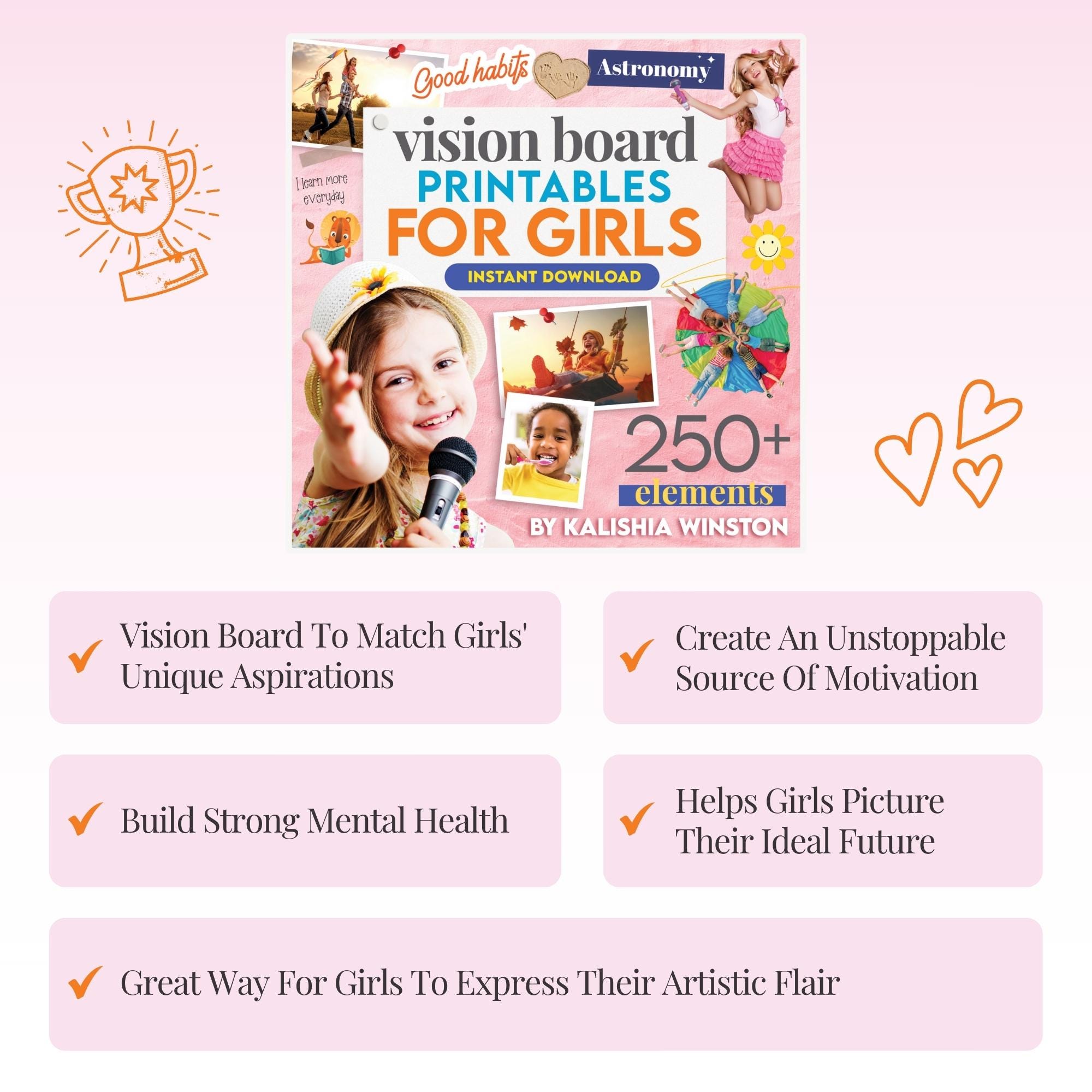 Vision Board Printables for Girls: 250+ Pictures, Positive Affirmations ...