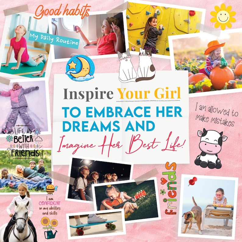 Vision Board Printables for Girls Ages 6-12: 200 Kid-friendly Pictures ...