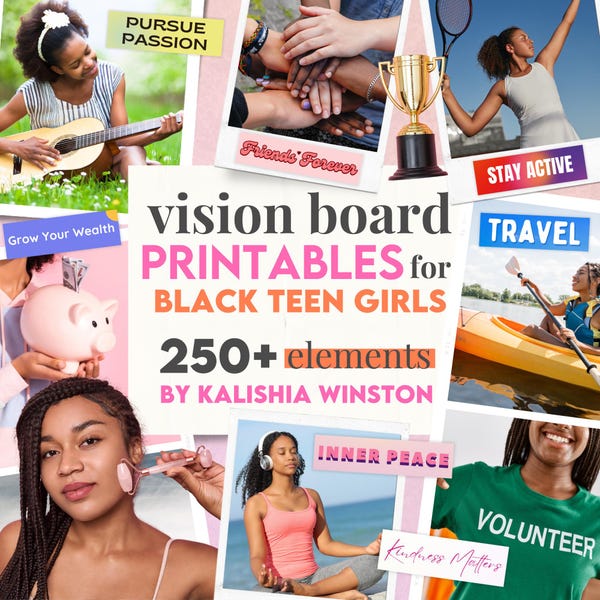 Printable Black Girl Vision Board - Etsy