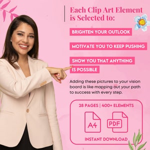 Pink Vision Board Printables - 400+ Powerful Images, Words, Phrases and ...