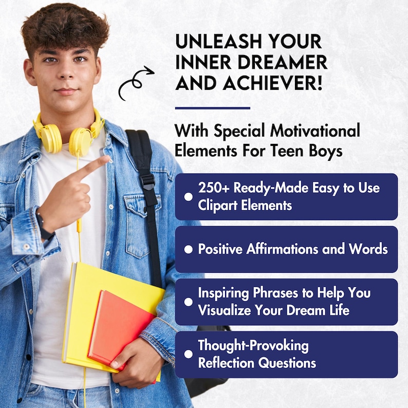 Vision Board Printables for Teen Boys - 250+ Inspiring Images, Positive ...