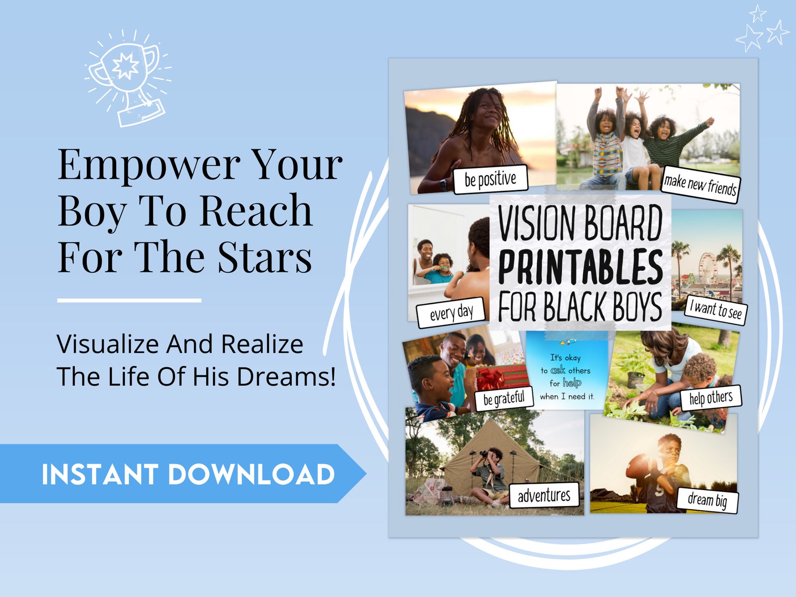 Vision Board Printables for Black Boys Inspiring Collection - Etsy