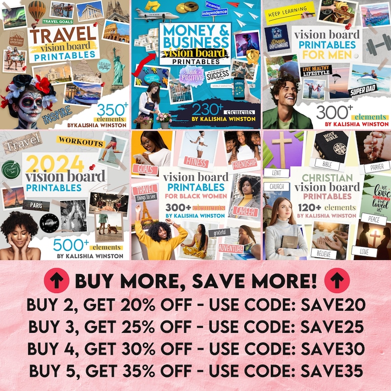 Vision Board Printables for Girls Ages 6-12: 200 Kid-friendly Pictures ...