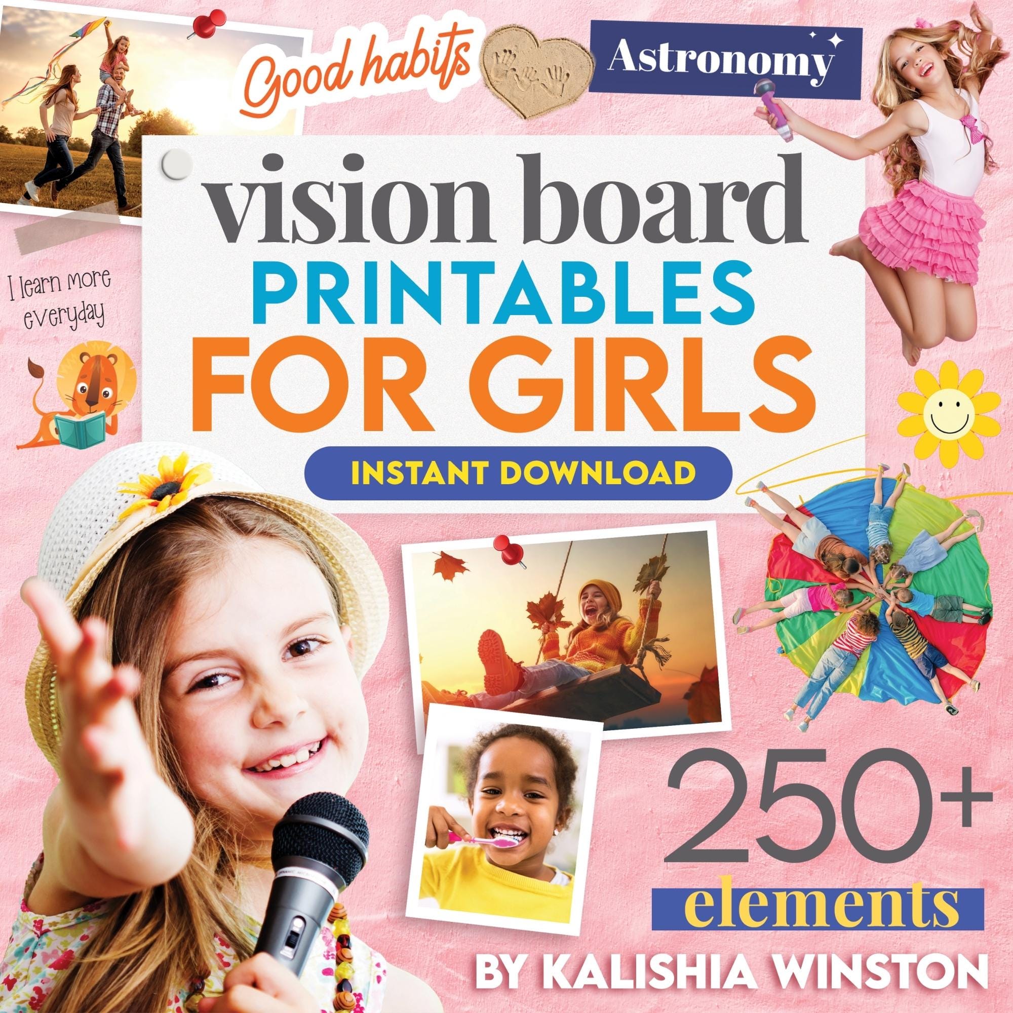Vision Board Printables for Girls: 250+ Pictures, Positive Affirmations ...