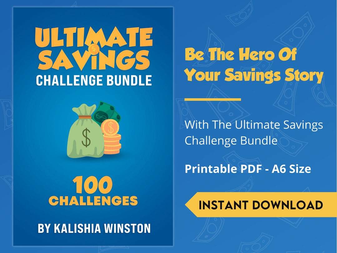 Ultimate Savings Challenge Bundle Printable PDF A6 100 Interactive ...
