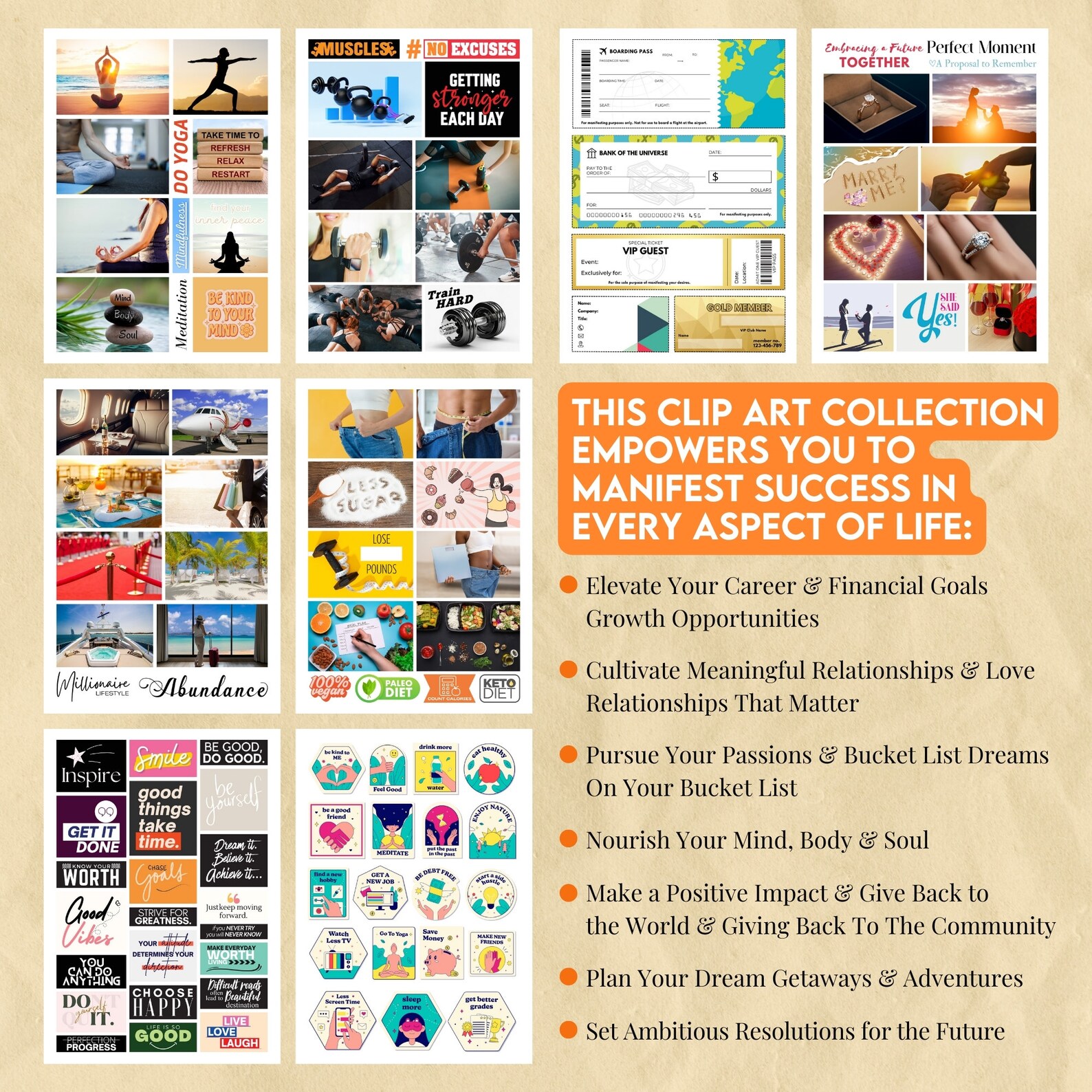 2024 Vision Board Printables - 500+ Images, Words, Affirmation Cards ...