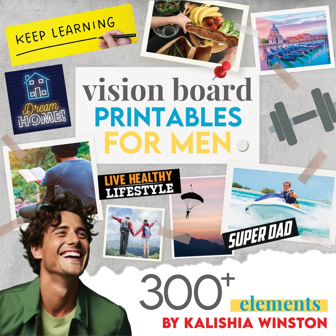 Vision Board Printables for Men - 300+ Inspiring Pictures, Words and ...