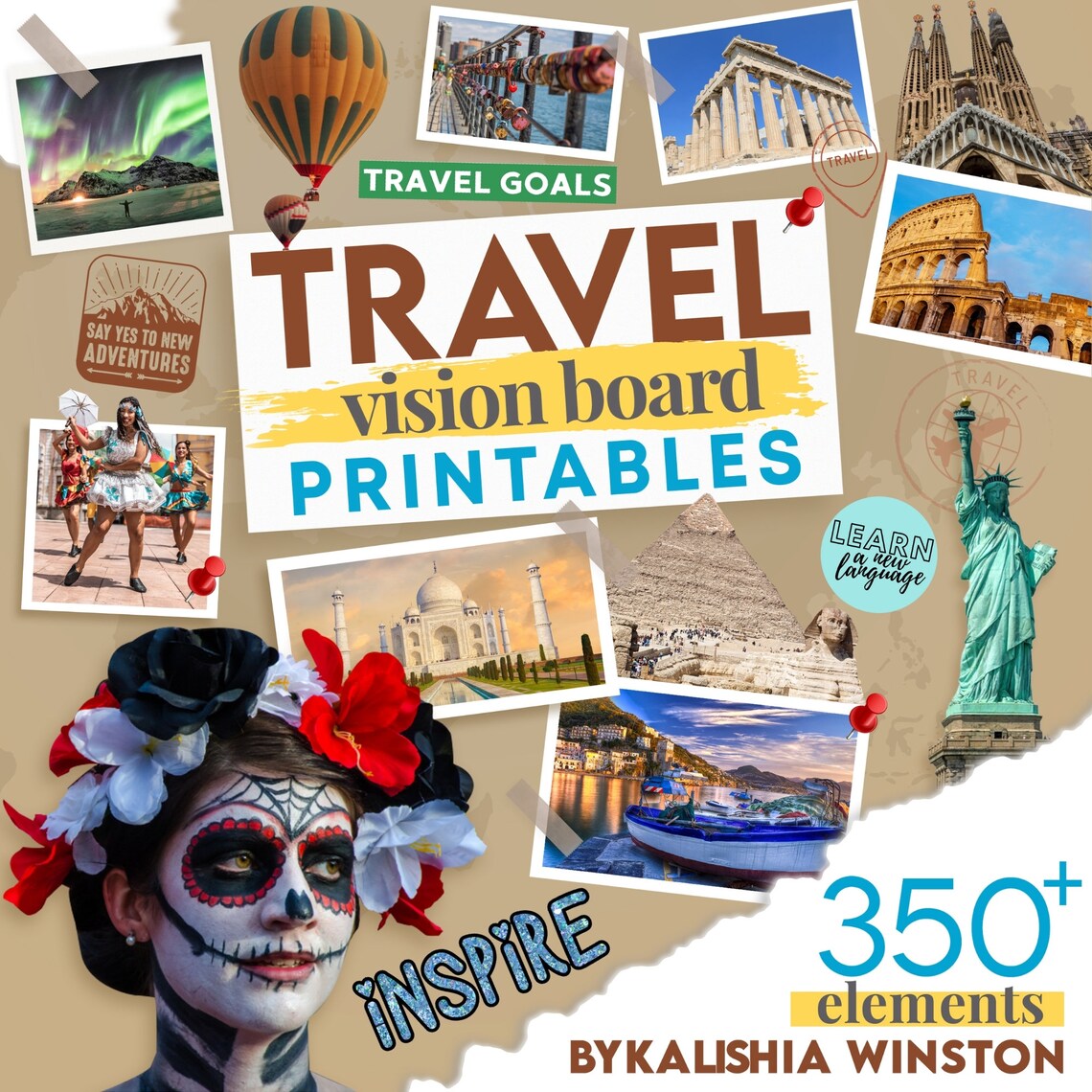 Travel Vision Board Printables - Explore the World With an Enchanting ...