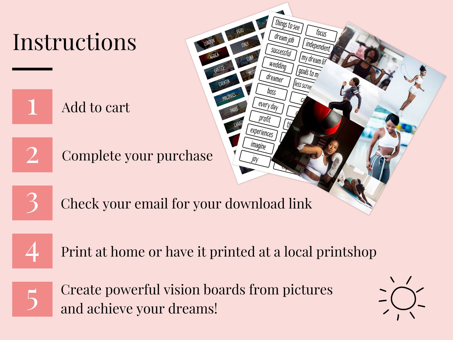 Vision Board Printables for Black Women 300 Inspiring - Etsy