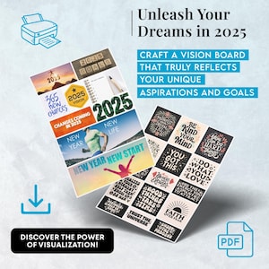 2025 Vision Board Printables - 500+ Powerful Pictures, Quotes, Words ...