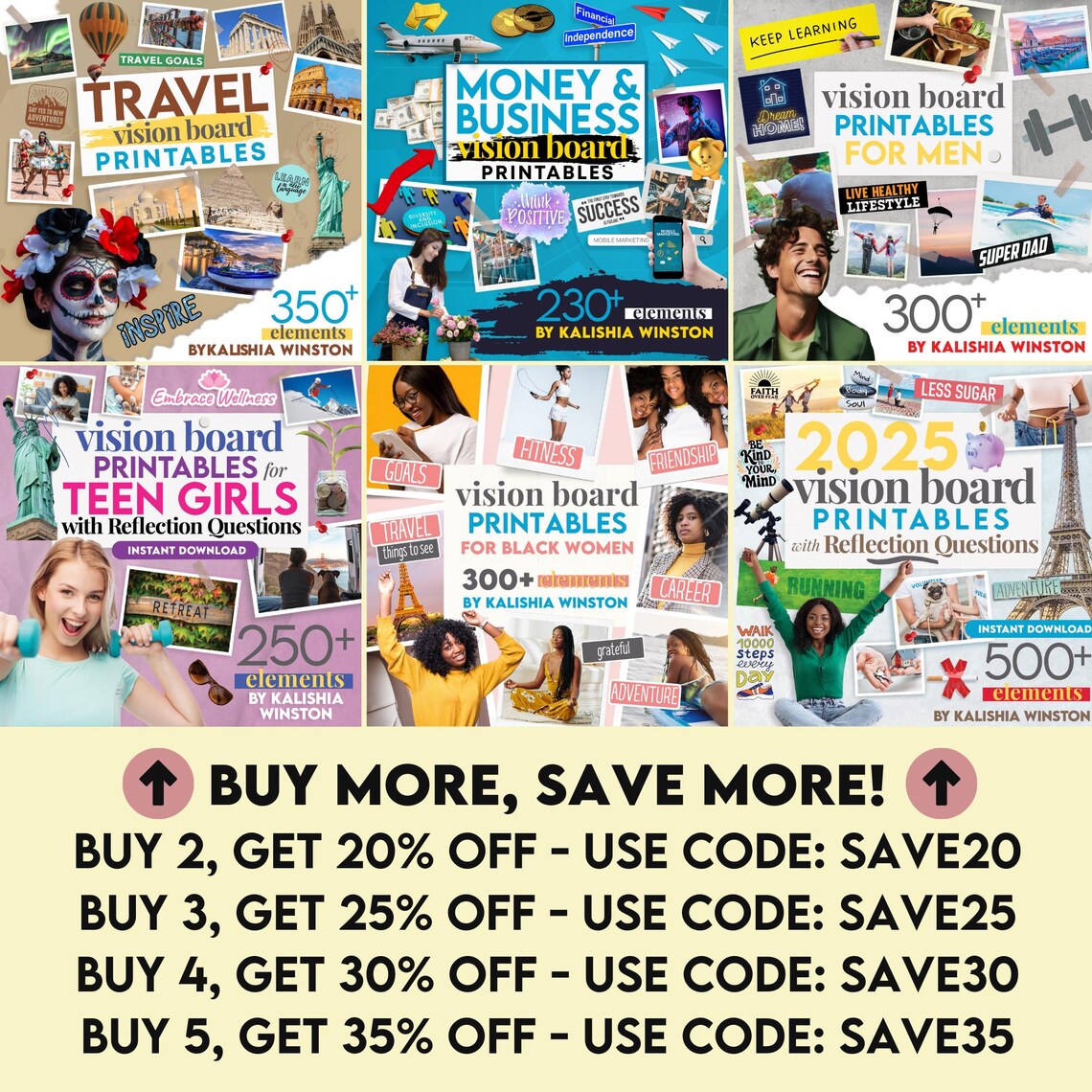 Christian Vision Board Printables - 120+ Beautiful Images, Phrases ...